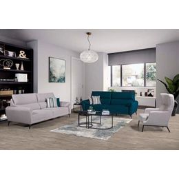 JVmoebel Wohnzimmer-Set Stilvolles Wohnzimmer Sitz Set 2x 3-Sitzer Sofas Sessel 3tlg Garnitur