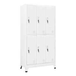 DOTMALL Aktenschrank Schließfachschrank mit 6 Fächern Spind Umkleideschrank 90x45x180 cm