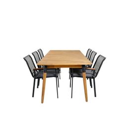 ebuy24 Garten-Essgruppe Julian Gartenset Tisch 100x210cm und 6 Stühle Dall