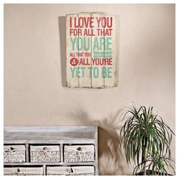 Feel2Home Holzbild Holzbild Wandbild Wanddekoration Wand Bild Holzschild 60cm Love used