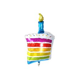 Kopper-24 Folienballon Folienballon Happy Birthday Motiv Tortenstück mit Kerze bunt
