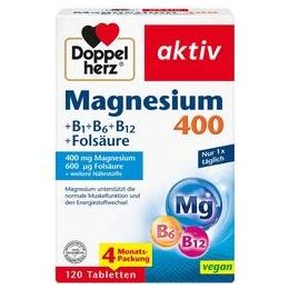 Queisser Doppelherz Magnesium 400+B1+B6+B12+Folsäure Tabl. 120 St