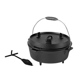 Feel2Home Feuertopf Dutch Oven Kochkessel Outdoorküche Schmortopf Feuertopf versch. Größen