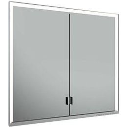 KEUCO Royal Lumos Spiegelschrank 14312172301 Wandeinbau, silber-eloxiert, verdecktes Ablagefach, 800 x 735 x 165 mm