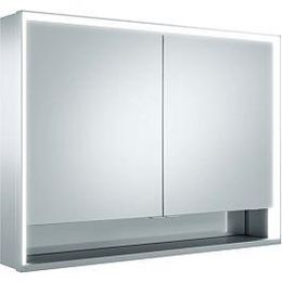 KEUCO Royal Lumos Spiegelschrank 14308171301 Wandvorbau, silber-eloxiert, offenes Ablagefach, 1050 x 735 x 165 mm