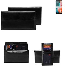 flat.design K-S-Trade Handyhülle für HTC Desire 19s, Handy Hülle Schutz Hülle Tasche Schutz Case Handytasche, schwarz