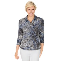 Poloshirt Classic Basics "Shirt" Gr. 54, blau (himmelblau, bedruckt) Damen Shirts Jersey