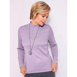 Stehkragenpullover CLASSIC "Pullover" Gr. 54, lila (flieder) Damen Pullover Rollkragenpullover