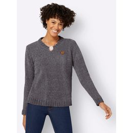 Strickpullover Casual Looks "Pullover" Gr. 44, grau (anthrazit) Damen Pullover