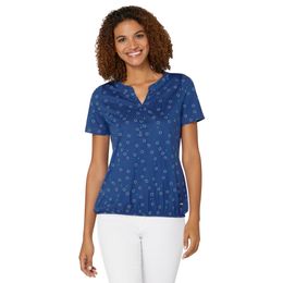 Print-Shirt Casual Looks "Shirt" Gr. 50, blau (royalblau, weiß, bedruckt) Damen Shirts Jersey