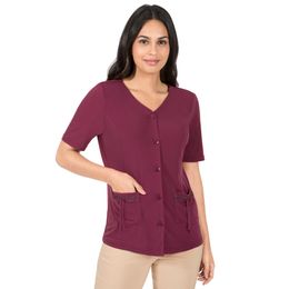 Shirtjacke Lady "Shirtjacke" Gr. 54, rot (bordeau) Damen Shirts V-Shirts