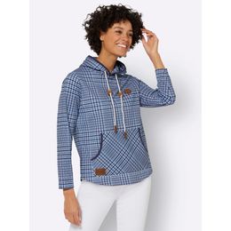 Sweatshirt Casual Looks Gr. 46, blau (marine, ecru, bedruckt) Damen Sweatshirts