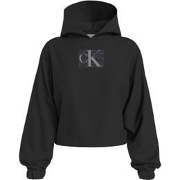 Kapuzensweatshirt Calvin Klein Jeans "SEQUIN HOODIE" Gr. XXL (44), schwarz (ck black) Damen Sweatshirts