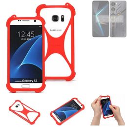 K-S-Trade Handyhülle für Nubia Neo 5G, Handy-Hülle Schutz-Hülle Bumper Silikon Schutz Hülle Cover Case, rot|schwarz