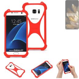 K-S-Trade Handyhülle für Oppo Find N3, Handy-Hülle Schutz-Hülle Bumper Silikon Schutz Hülle Cover Case, rot|schwarz