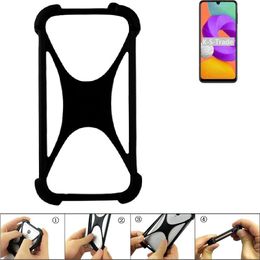 K-S-Trade Handyhülle für Samsung Galaxy M22, Handy-Hülle Schutz-Hülle Silikon Bumper TPU Softcase Smartphone, schwarz