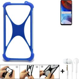 K-S-Trade Handyhülle für Lenovo K13 Note, Bumper Schutzhülle Handyhülle Silikon Schutz Hülle Cover Case, blau|schwarz