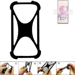 K-S-Trade Handyhülle für Xiaomi Redmi Note 11SE India, Handy-Hülle Schutz-Hülle Silikon Bumper TPU Softcase Smartphone, schwarz
