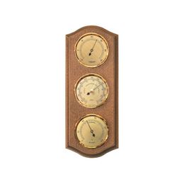 Fischer Barometer Wetterstation eichefarben rustikal, Innen Innenwetterstation