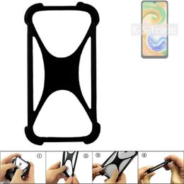 flat.design K-S-Trade Handyhülle für Samsung Galaxy A04s, Handy-Hülle Schutz-Hülle Silikon Bumper TPU Softcase Smartphone, schwarz