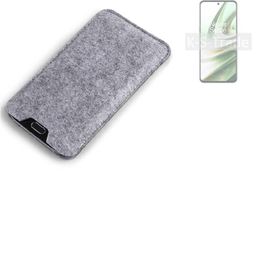 flat.design K-S-Trade Handyhülle für OnePlus 10R 5G, Filz Handyhülle Schutzhülle Filztasche Filz Tasche Case Sleeve, grau|schwarz