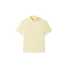 Tom Tailor Mädchen Cropped T-Shirt mit Bio-Baumwolle, gelb, Uni, Gr. 152