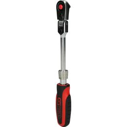 KS Tools 1/4'' SlimPOWER Teleskop-Gelenk-Umschaltknarre, 72 Zahn, Länge 150 - 200 mm