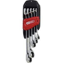 KS Tools GEARplus® RINGSTOP-Ratschenringmaulschlüssel-Satz abgewinkelt, Flank Traction, 5 Teile