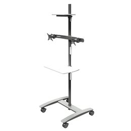 Dataflex Konferenztrolley VIEWMATE COMBO, für zwei Monitore, silber