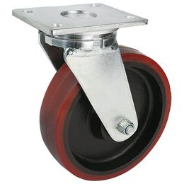 Proroll Polyurethan-Reifen, Plattenma&szlig; 175 x 140 mm, Rad-&Oslash; x Breite 200 x 50 mm, Lenkrolle