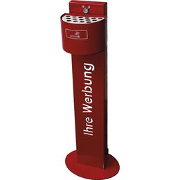 Stand-Halbrundascher, Volumen 2 l, rot, Ständer eckig kaiserkraft