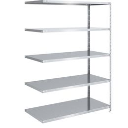 eurokraft pro Lager-Schraubregal, verzinkt, mittelschwer, Regalhöhe 2000 mm, Bodenbreite 1300 mm, Tiefe 800 mm, Anbauregal