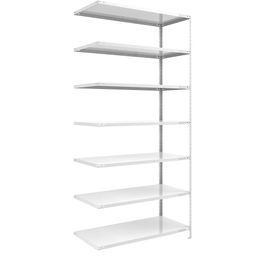 eurokraft pro Schraubregal, Bauart leicht, kunststoffbeschichtet, Regalhöhe 3000 mm, Bodenbreite 1300 mm, Tiefe 800 mm, Anbauregal