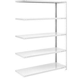 eurokraft pro Schraubregal, Bauart leicht, kunststoffbeschichtet, Regalhöhe 2000 mm, Bodenbreite 1300 mm, Tiefe 600 mm, Anbauregal