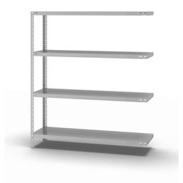 eurokraft pro Schraubregal, Bauart leicht, kunststoffbeschichtet, Regalhöhe 1500 mm, Bodenbreite 1300 mm, Tiefe 400 mm, Anbauregal