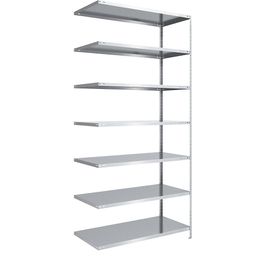 eurokraft pro Schraubregal, Bauart leicht, verzinkt, Regalhöhe 3000 mm, Bodenbreite 1300 mm, Tiefe 800 mm, Anbauregal