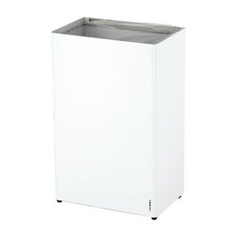 AIR-WOLF Abfallbehälter, Volumen 60 l, BxHxT 389 x 612 x 250 mm, Edelstahl, weiß pulverbeschichtet