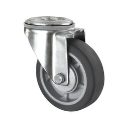 eurokraft basic TPE-Reifen auf PP-Felge, ab 2 Stk, Rad-Ø x Breite 100 x 32 mm, Rückenloch, Lenkrolle