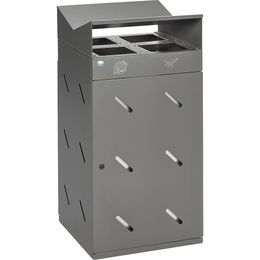 Var Abfallsammelstation, 4fach-Einwurf, Volumen 200 l, eisenglimmer