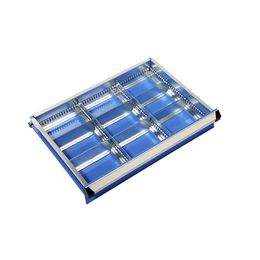 eurokraft pro Schubladeneinteilungs-Set, Schrankbreite x -tiefe 600 x 450 mm, H&ouml;he 100 mm, 9 F&auml;cher