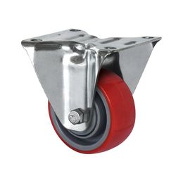 eurokraft basic PU-Reifen, rot auf Polyamidfelge, Rad-Ø x Breite 80 x 32 mm, ab 2 Stk, Bockrolle