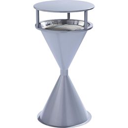Var Kegel-Standascher aus Kunststoff, mit Dach, silber