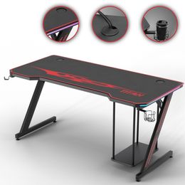MY SIT Gaming Tisch 140 cm TITAN mit LED Beleuchtung und Mauspad