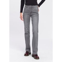 Arizona Bootcut-Jeans Bund mit seitlichem Gummizugeinsatz High Waist, grau