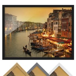 Bilderwelten Bild mit Rahmen Stadt beige Motiv inkl. Rahmung - Gro&szlig;er Kanal von Venedig - Architektur Wohnzimmer Schlafzimmer