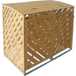 Trend Line Mülltonnenbox TrendLine Mülltonnenbox aus Holz für 2 x 240 l