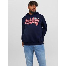 Jack & Jones PlusSize Jack & Jones PlusSize Kapuzensweatshirt JJELOGO SWEAT HOOD 2 COL 23/24 NOOS PLS, blau