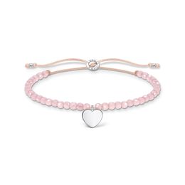 Thomas Sabo Armband mit Rosenquarz-Beads und Herz Silber