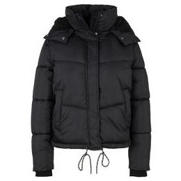 Tom Tailor DENIM Damen Puffer-Jacke mit abnehmbarer Kapuze - REPREVE(R) Our Ocean(R), schwarz, Gr. XL