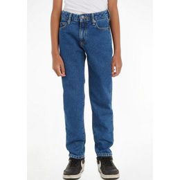 Tommy Hilfiger Stretch-Jeans SKATER MID BLUE mit Leder-Brandlabel am hinteren Bundabschluss, blau